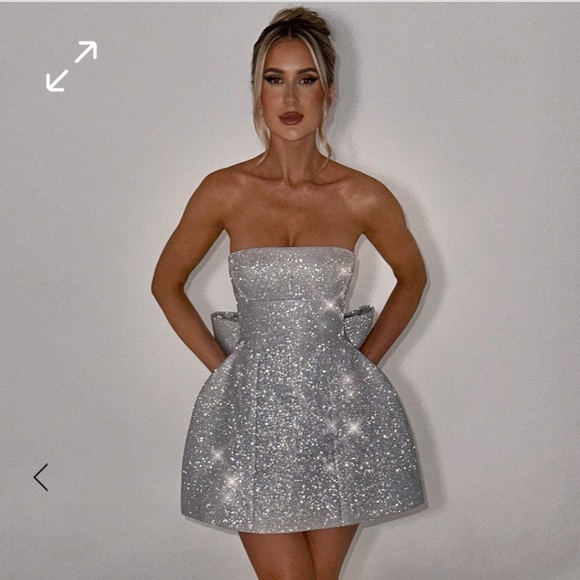 Babyboo Fashion | Dresses | Alice Mini Dress Silver Sparkle | Poshmark